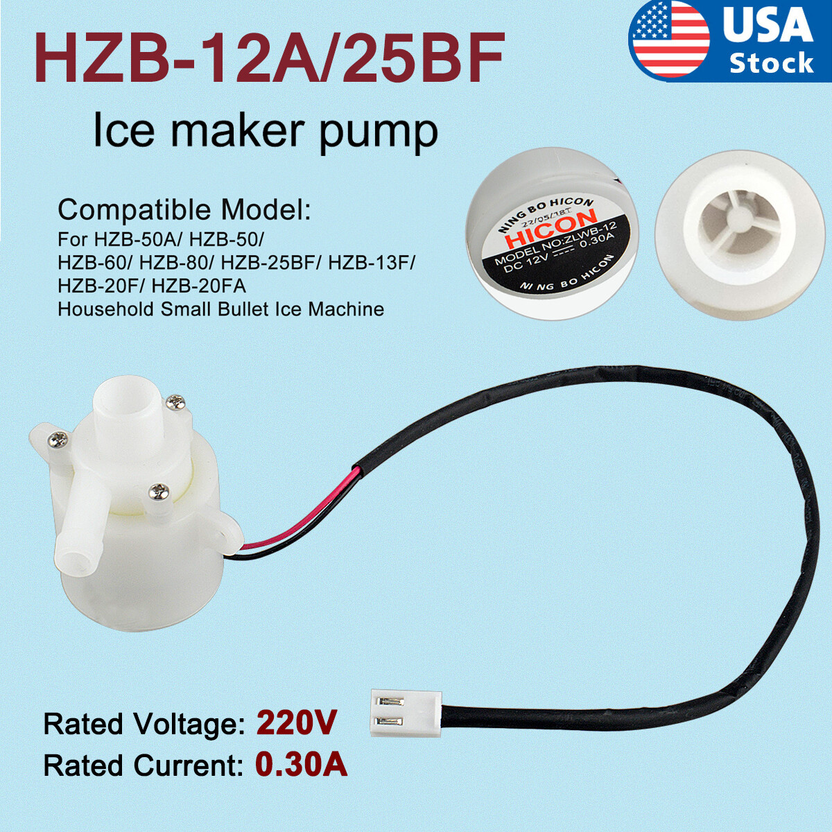 Ice Maker Machine Water Pump For Household Small Bullet HZB-12A/25BF ...