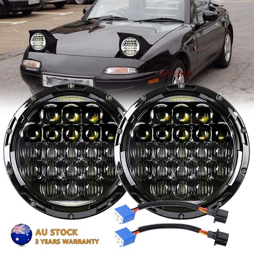 2x 7inch Round LED Headlights Sealed Beam DRL For 1990-1997 Mazda Miata ...