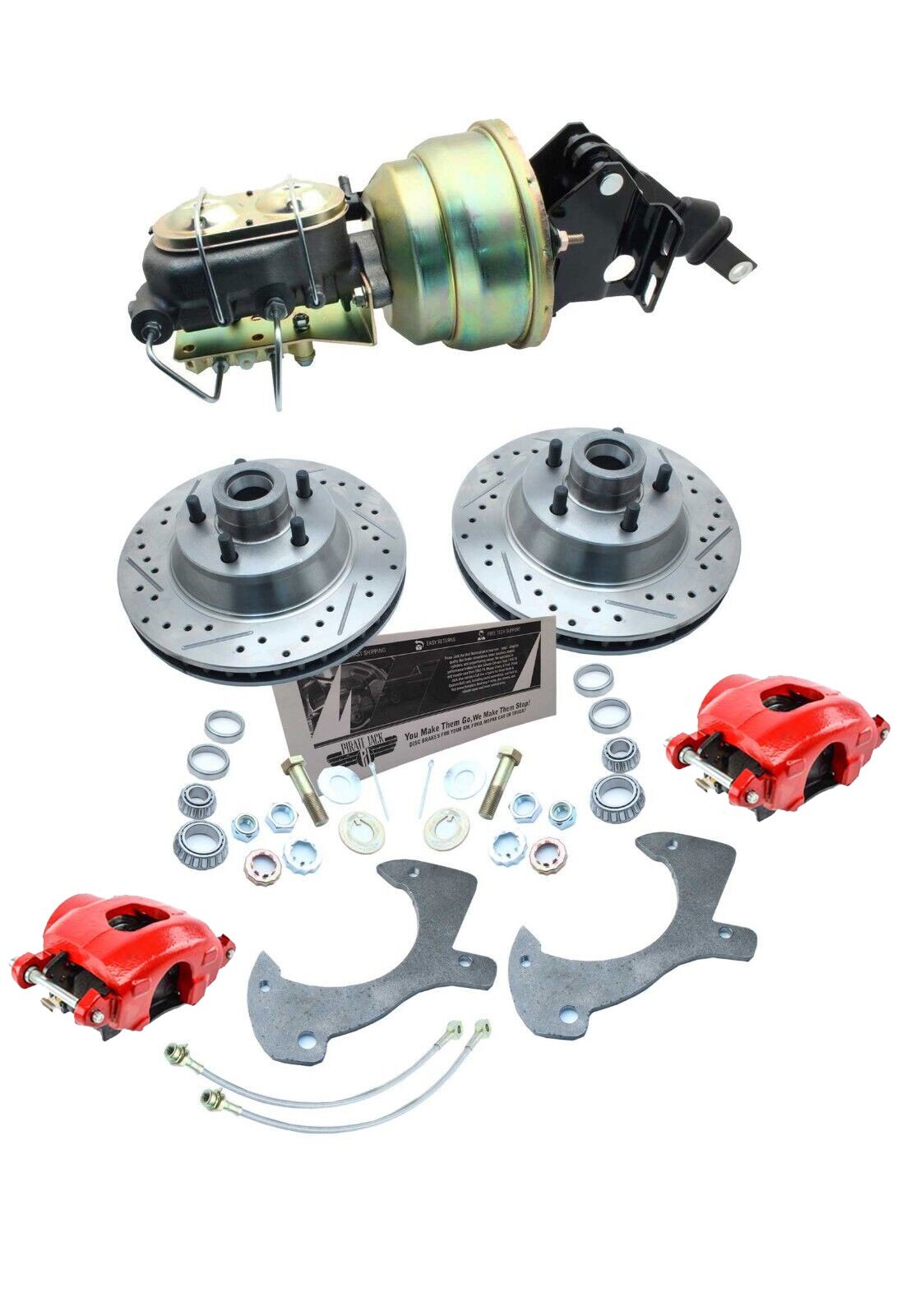 1961-72 FORD Galaxie Cars Booster & Disc Brake Kit Drilled/ Slotted ...