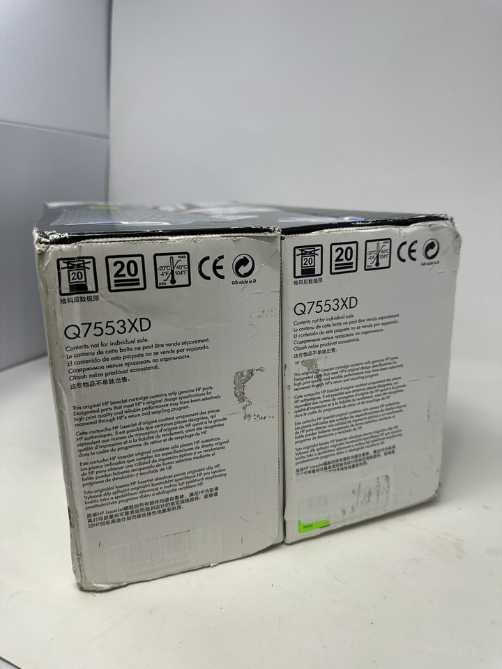 HP 53X BLACK Dual Pack Q7553XD High Yield Toner Cartridge NEW FACTORY ...