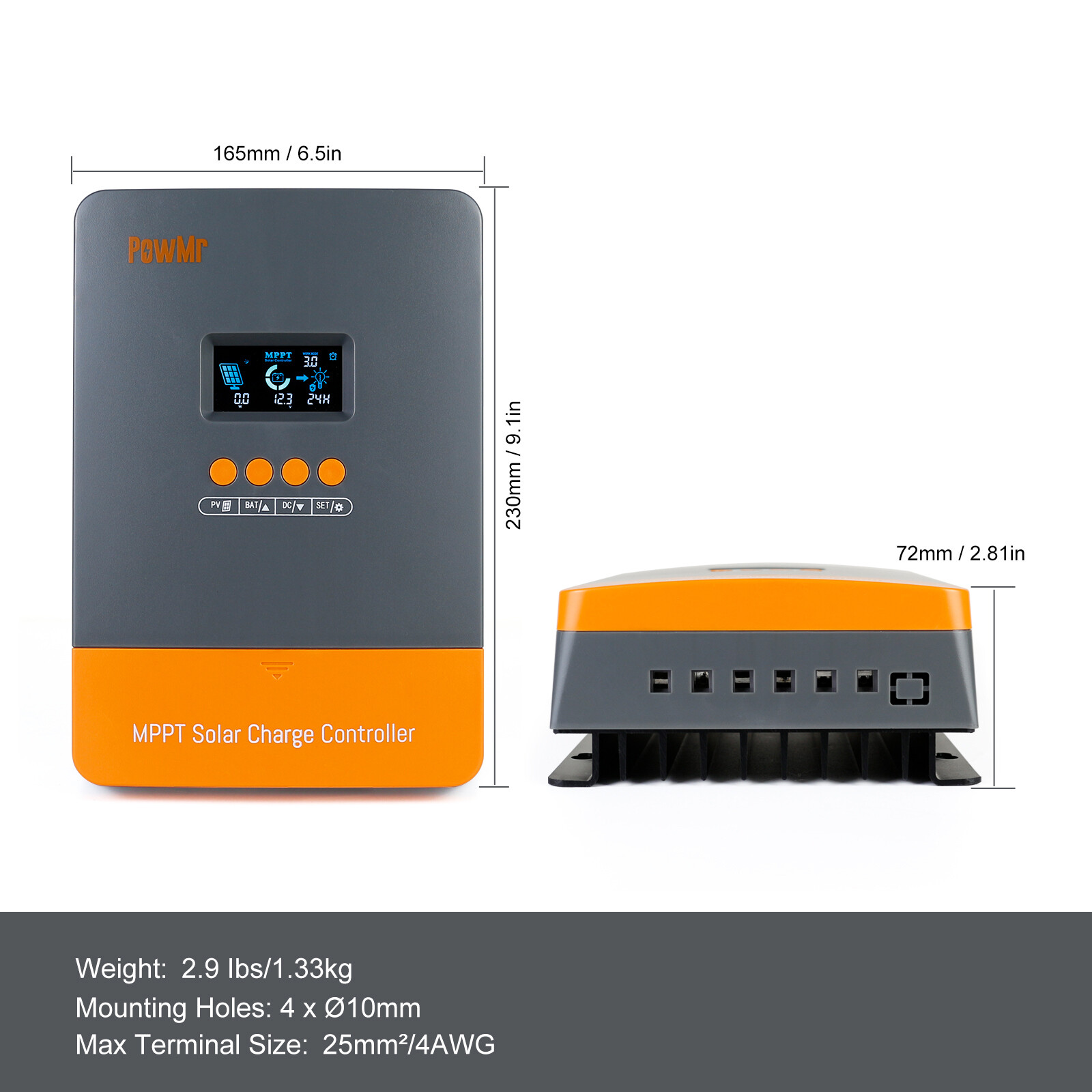 PowMr 60A Solar Laderegler MPPT Controller Photovoltaik 12V 24V 36V 48V ...