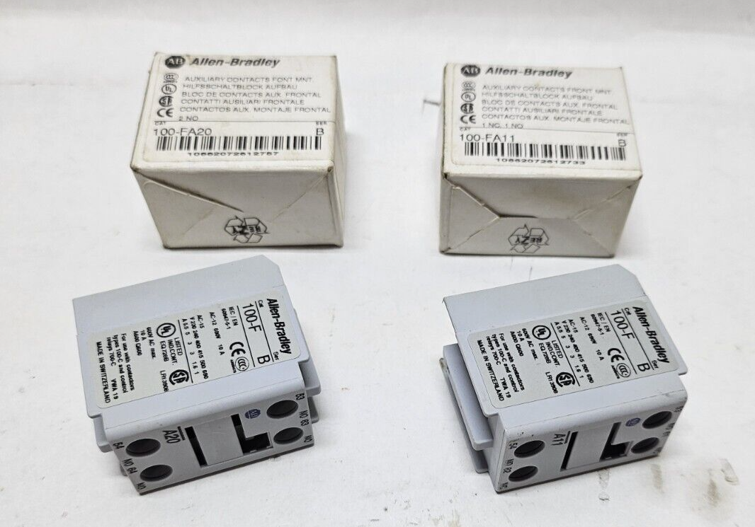 Allen Bradley 100-FA11 100-FA20 Auxiliary Contact Block (Lot of 2) | eBay