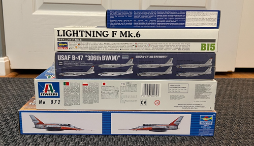 Airplane Model Kit Lot F-19, F-107, B-47, English Lightning, & German ...