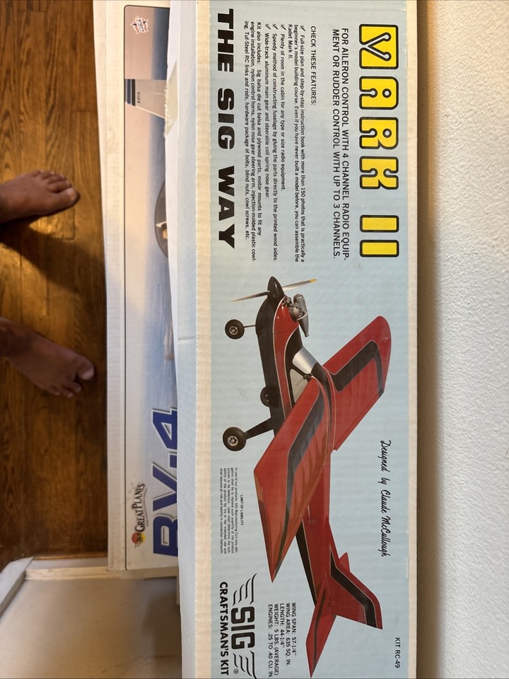 Sig Kadet Mark II Balsa RC Airplane Kit Vintage Plane Kit | eBay