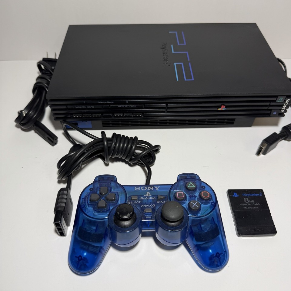 Sony PlayStation 2 PS2 FAT Console SCPH-39001 W/ Controller, Memory ...