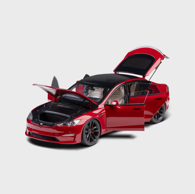 1/18 TESLA Model S P100D Aolly Diecast Model Car Red Toys Gifts Hobby ...