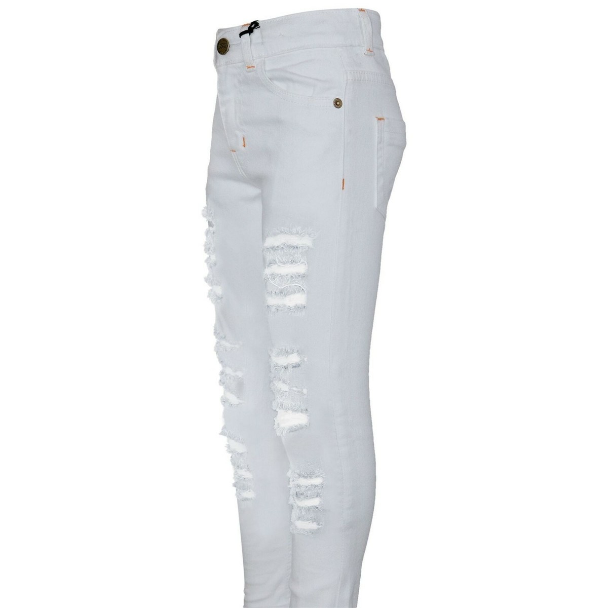 White Ripped Skinny Jeans For Juniors