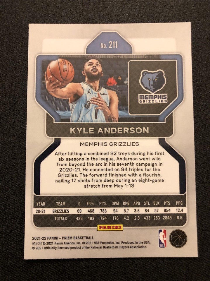 2021-22 Panini Prizm Kyle Anderson Memphis Grizzlies #211 | eBay