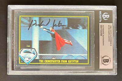 Richard Lester signed SUPERMAN 3 Topps card auto AUTOGRAPH Beckett BAS ...