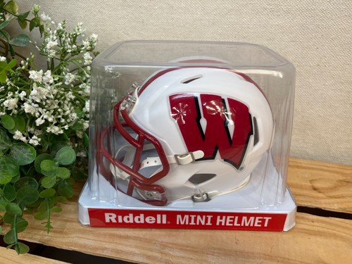 NEW Riddell NCAA Mini Football Helmet Wisconsin Badgers | eBay