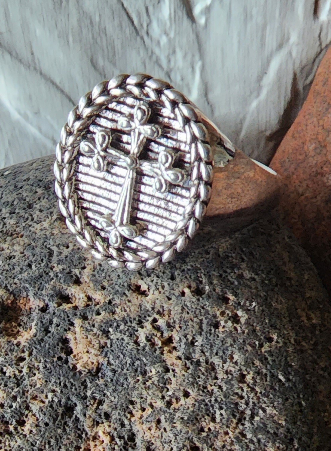 John Hardy JAI Cross Ring Interior Inscribed GRATEFUL… - Gem