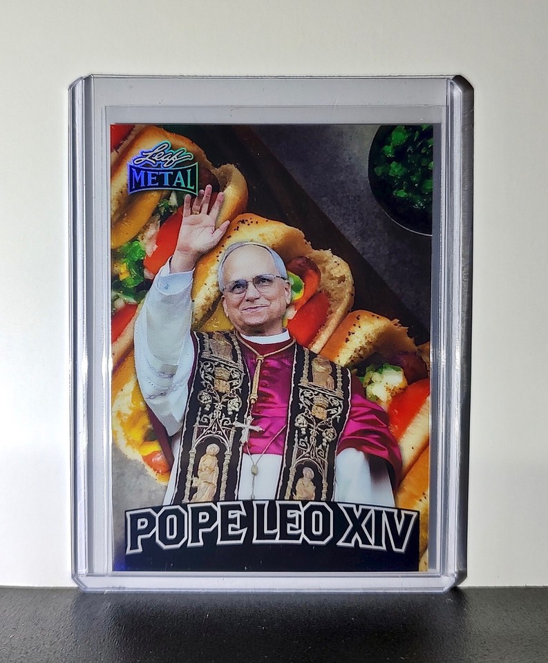 Pope Leo XIV Topps Now & Leaf Metal Cards Set of 5 with Acrylic Display ...