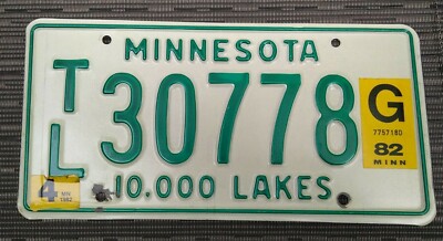 1982 Minnesota Farm Truck License Plate Tag #T/L 30778 | eBay
