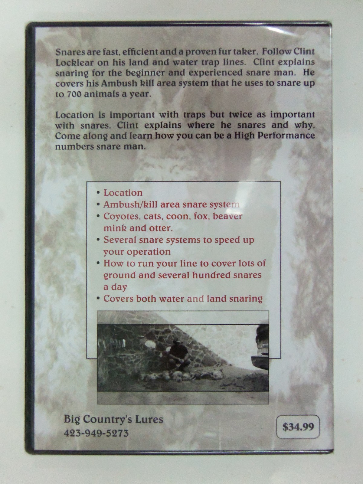 DVD "High Performance Snaring" By Clint Locklear Predator Control Group ...