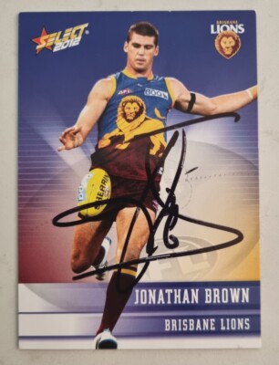 Signed AFL 2012 Select Brisbane Lions - Jonathan Brown Card No.14 ...