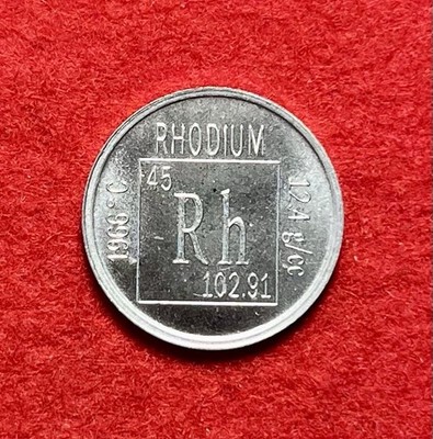 1/10 Oz Troy Ounce Rhodium Coin .999 Fine METALLIUM THE ELEMENTS 3.1 ...