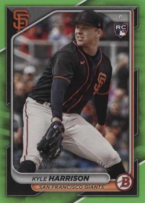 2024 Bowman - Kyle Harrison #11 Neon Green Border /399 (RC) for sale ...