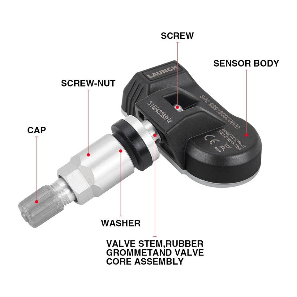 LAUNCH LTR-03 Universal Tire Pressure Sensor Car TPMS Programmable ...