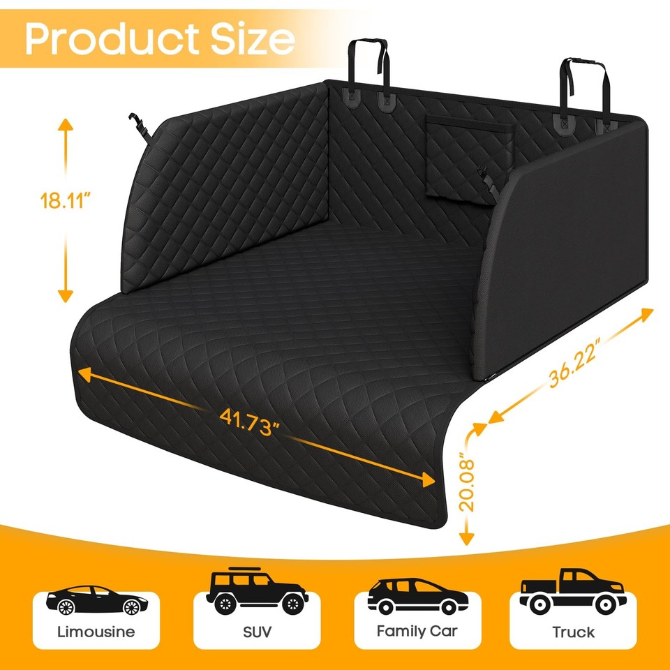 SUV Cargo Liner for Dogs, Waterproof Trunk Cover with Cushioned Sides ...