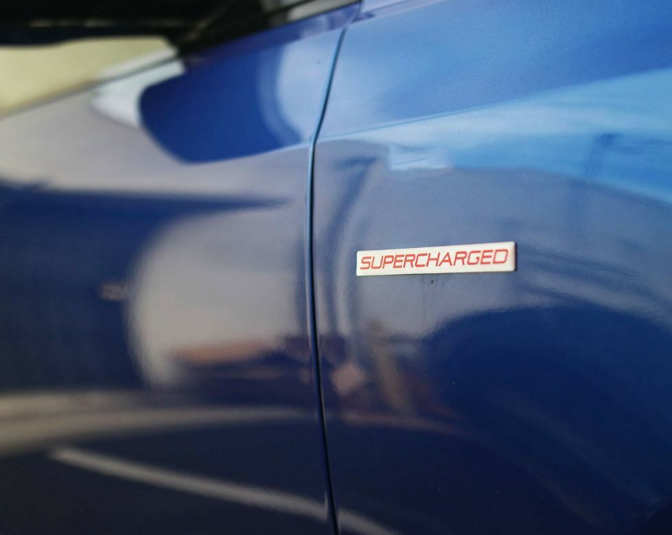 2 - NEW Embossed Aluminum SUPERCHARGED Badge Emblem SUPERCHARGED Silver ...