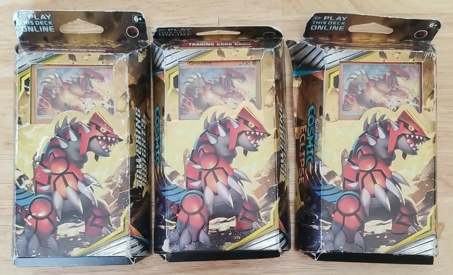 Pokemon Towering Heights Groudon Theme Deck TCG Cards Deck Box Lot of 3 ...