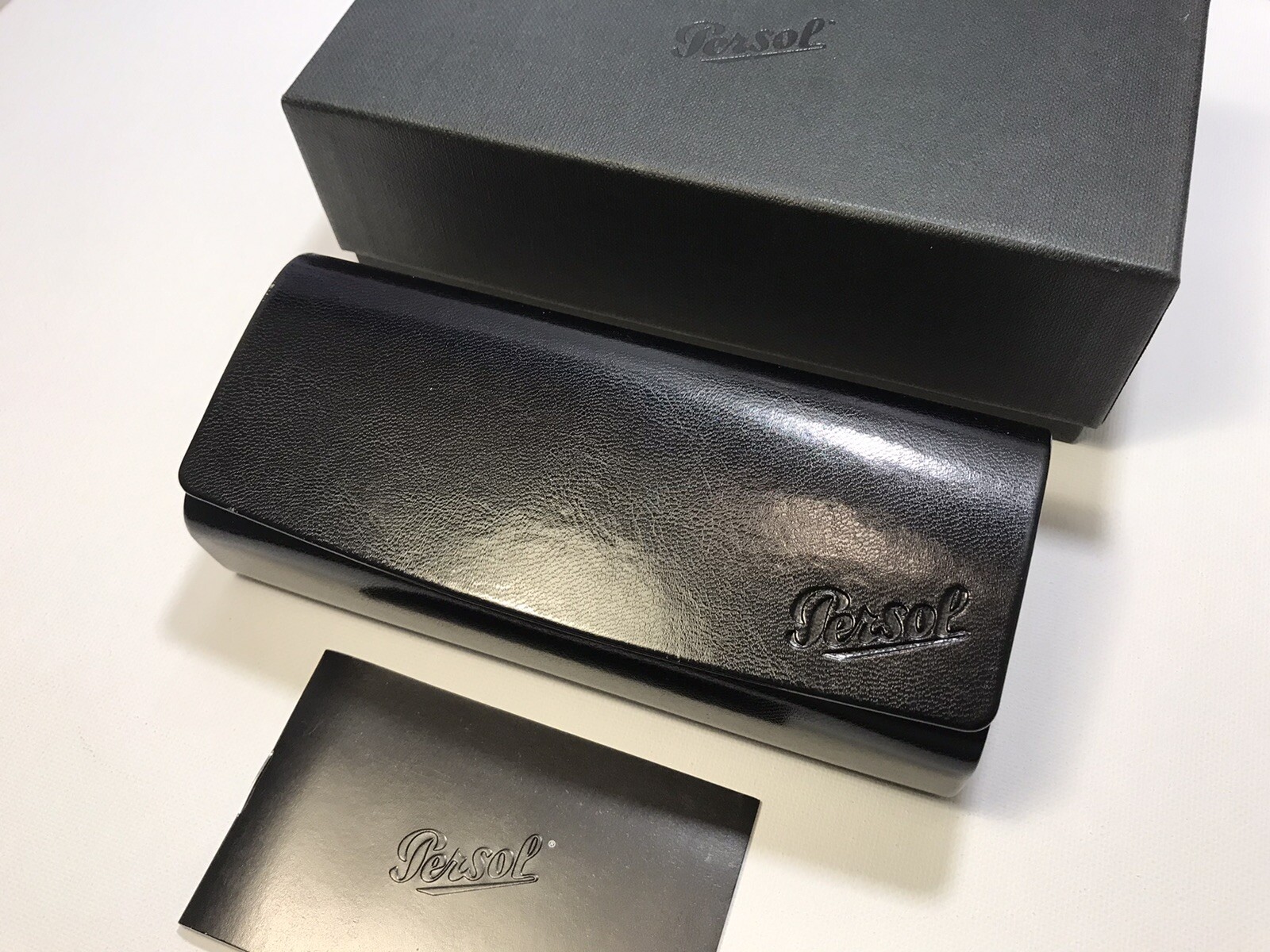 PERSOL Sunglasses Eyeglasses Black Hard Case Full Set New Authentic | eBay