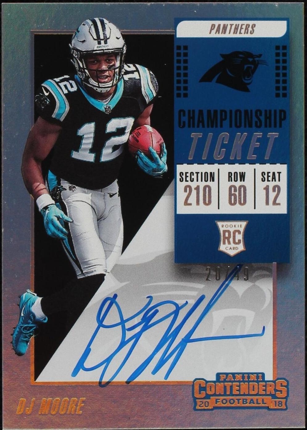 2018 Panini Contenders - Rookie Ticket RPS D.J. Moore #107 Championship ...