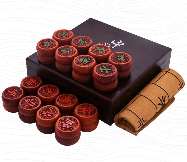 Traditional Wooden Chinese Chess 32 pieces Checker Game xiangqi Redwood ...