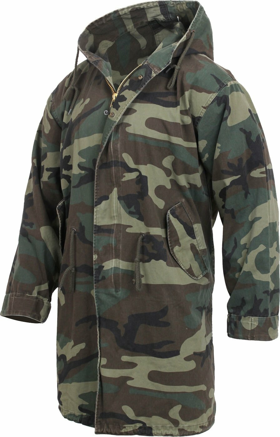 Camo Military M-51 Fishtail Parka Vintage Hooded Army Jacket Woodland ...