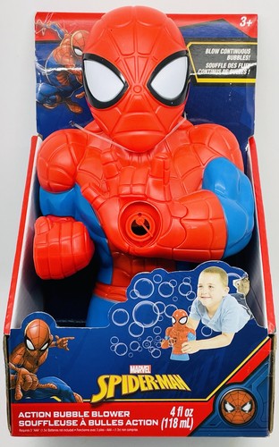 Marvel Spiderman Action Bubble Blower Blows Continuous Bubbles ...