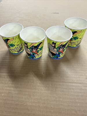 1997 DC UNIQUE BATMAN & ROBIN PAPER PARTY CUPS LOT OF 4 | eBay