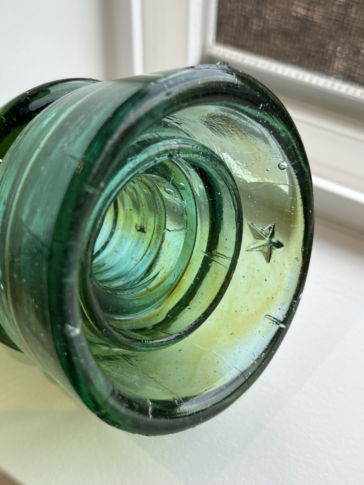 2 STAR INSULATORS CD 162 Swirled Glass Insulators | eBay