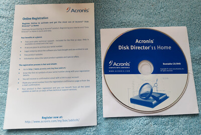 Acronis Disk Director 11 Home Partition Tool Software Disc, Guide ...