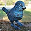 Cast Iron Blue Bird Statue Figurine Art Sculpture Home & Garden Decor ...