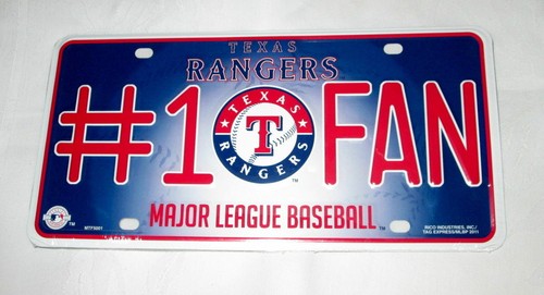 TEXAS RANGERS #1 FAN EMBOSSED METAL LICENSE PLATE #6 - NEW | eBay