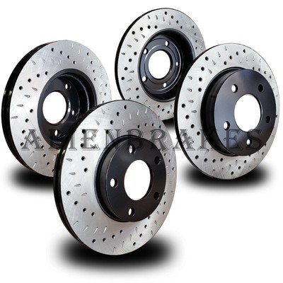 DOD032S Ram 2500 3500 09-16 Front+Rear Brake Rotors Cross Drill ...