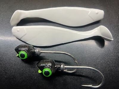 (2) PACMAN PARACHUTE STRIPER LURES 3 OZ ( Smiley face lures ) Umbrella ...