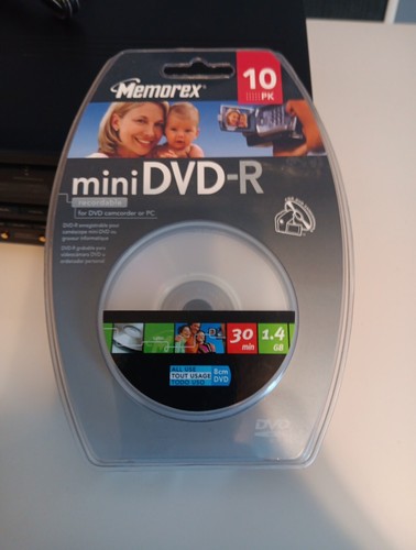 Memorex Mini DVD-R 10 Pack for Camcorder or PC 1.4gb 30 Minutes Sealed ...