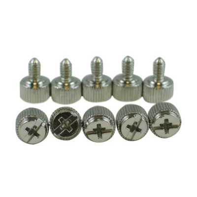 10 Chrome Computer Case Thumb Screws 6-32 for Cover / Power Supply ...