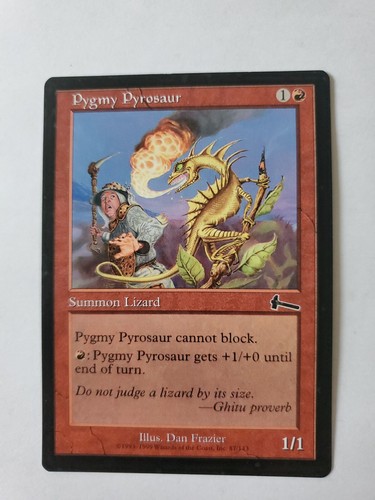 MTG Magic The Gathering Card Pygmy Pyrosaur Summon Lizard Red Urza's ...