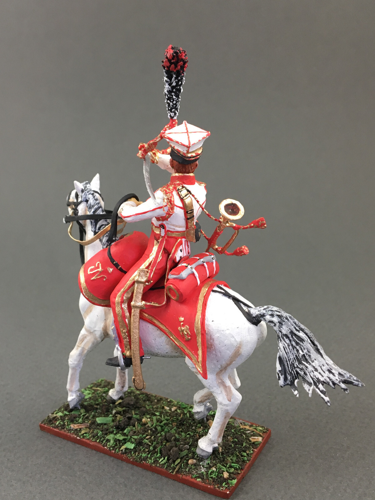 Painted Napoleonic metal soldier 1/30, French Red Lancers figure VID ...