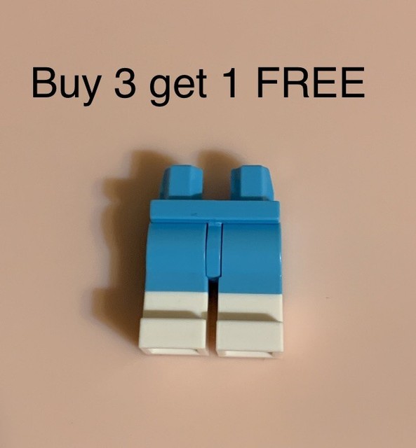 Lego Legs Hips Blue Azure Legs Hips Minifigure Pants Pieces White Boots ...