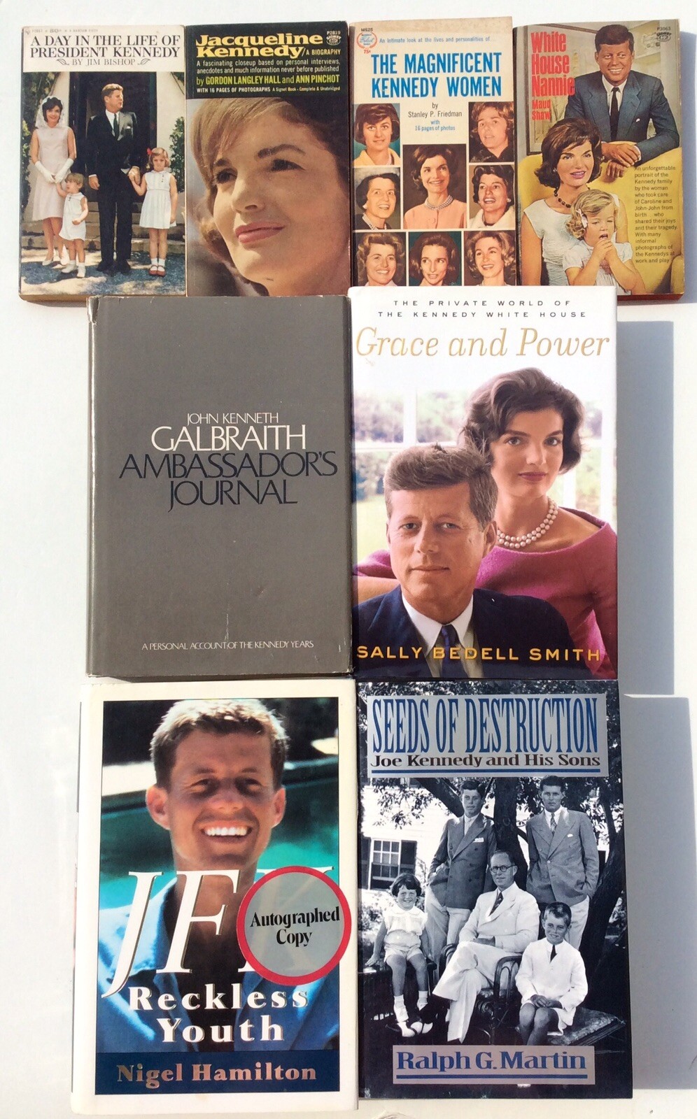 KENNEDY family book lot of 8 JFK: RECKLESS YOUTH White House Nanny ...