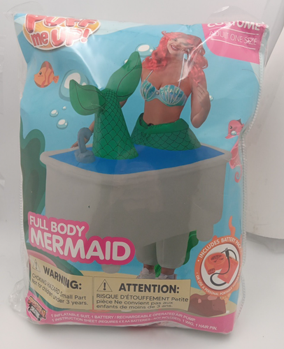 PUFF ME UP FULL BODY MERMAID INFLATABLE COSTUME Adult One Size Fits All ...