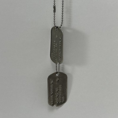 Korean War Navy Naval Dog Tags Set With Bead Chain USN Protestant ...
