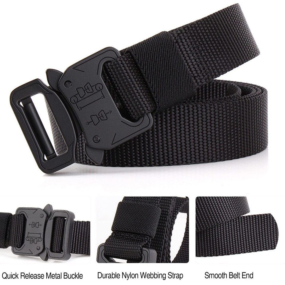1 Inch Nylon Tactical Belt Quick Release Metal Buckle Heavy Duty ...