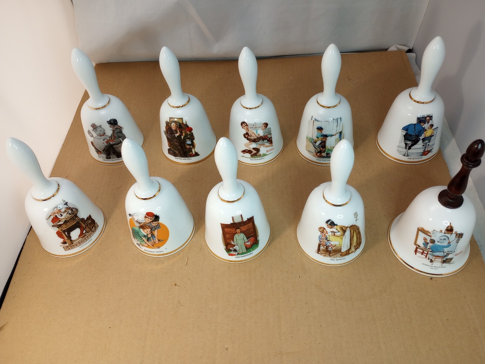 Norman Rockwell Bell Series Dan Mint Collection 9 Bells & Triple Self ...