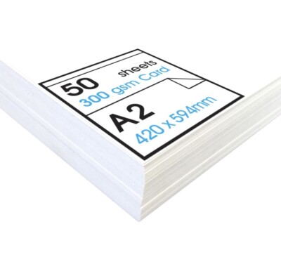 A2 Premium Thick White 300gsm Craft Printing Card x 50 Sheets | eBay UK