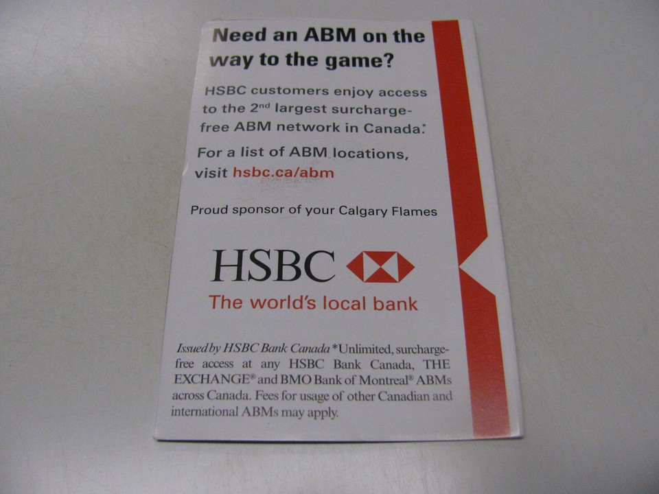 JS15 Calgary Flames 2007/08 NHL Hockey Pocket Schedule - HSBC | eBay