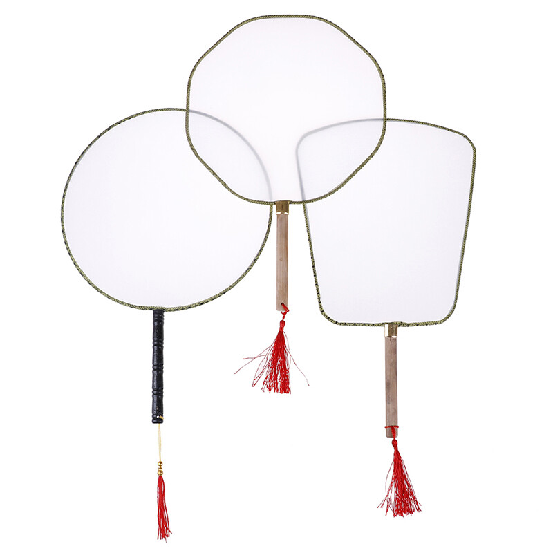 White Elegant Hand Fan Gong fan blank children DIY art painted fanE`da ...